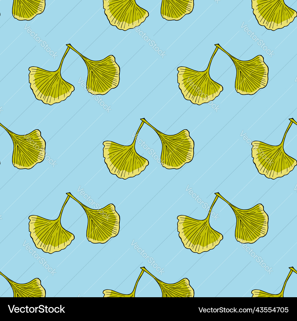 Seamless pattern with ginkgo biloba leaves Vector Image