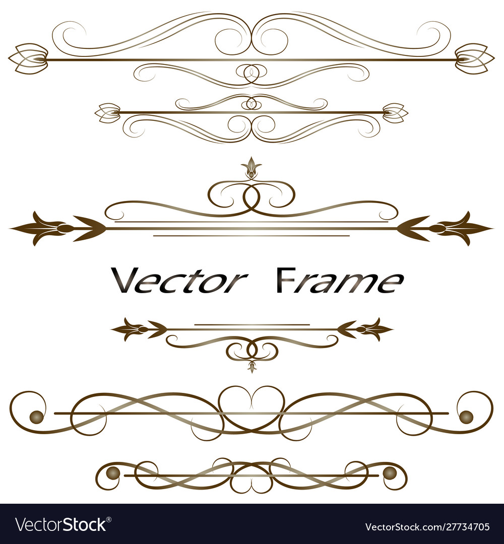 Set elements for decor frames Royalty Free Vector Image