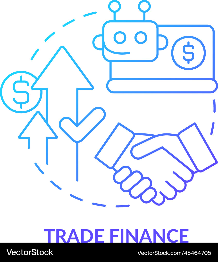 Trade finance blue gradient concept icon Vector Image