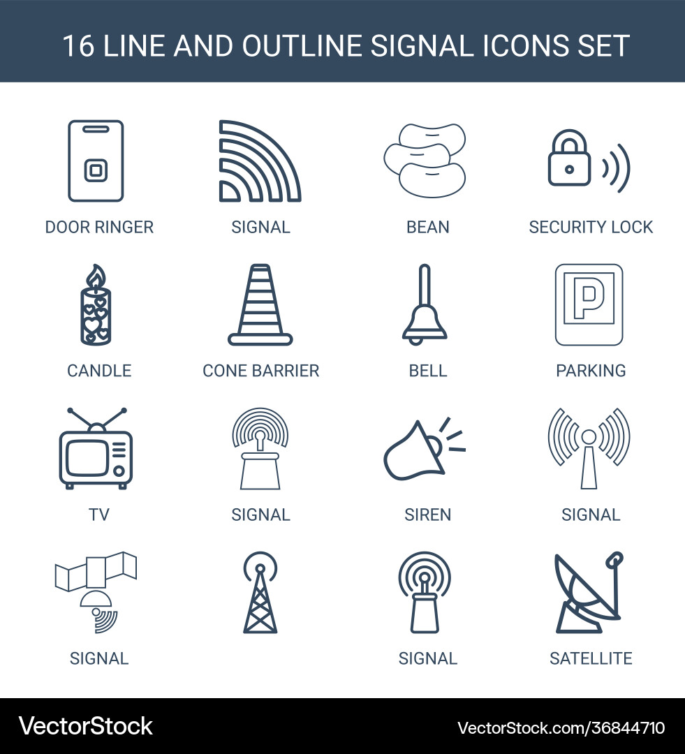 16 Signalsymbole Lizenzfreies Vektorbild - VectorStock