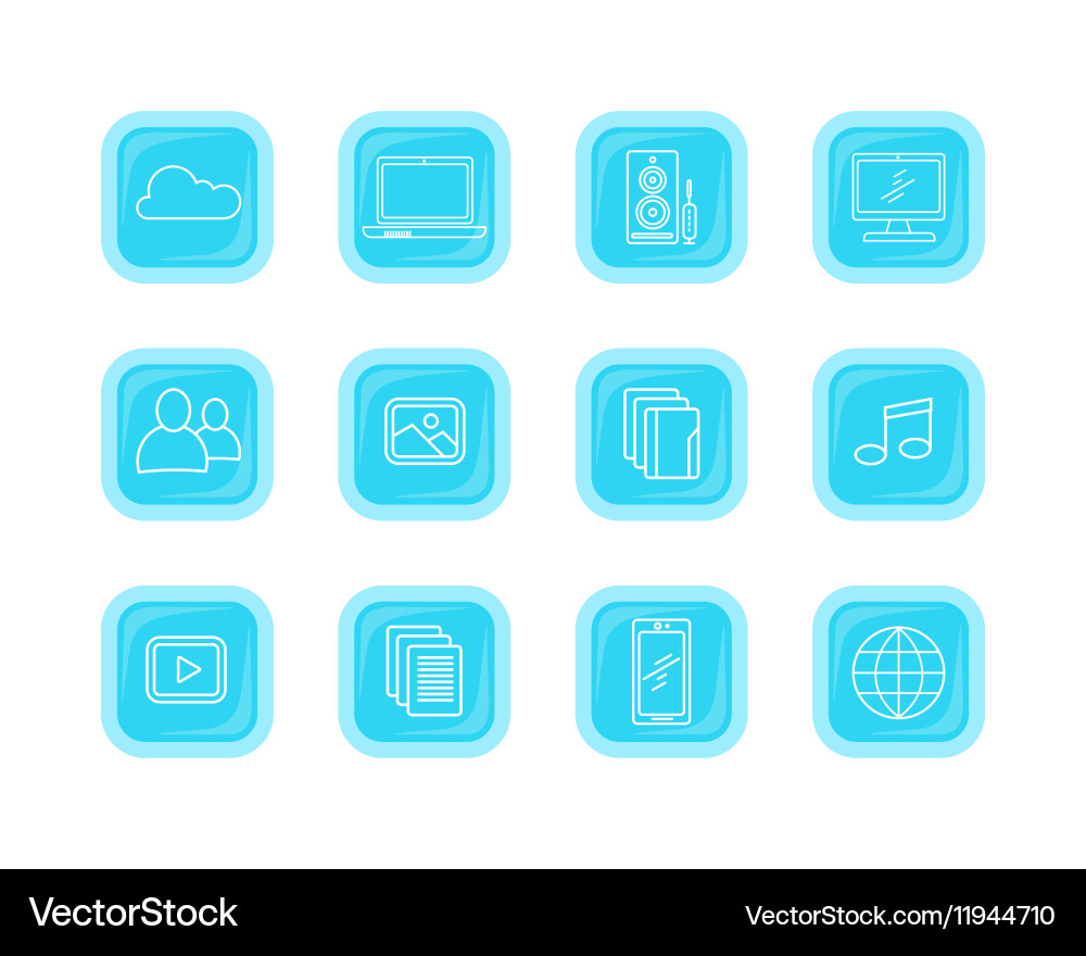 Collection icons of modern computer web buttons Vector Image
