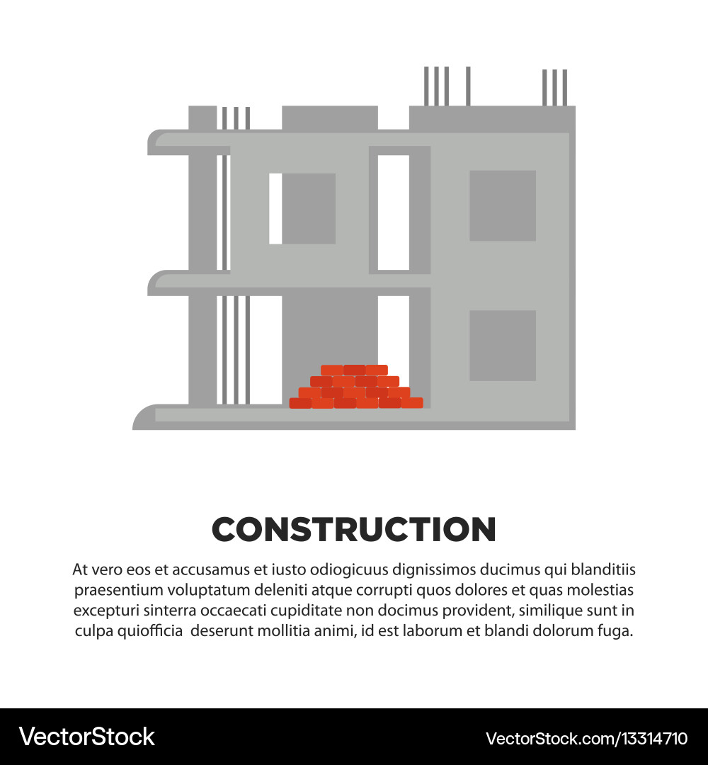 Construction house banner unfinished concrete Vector Image