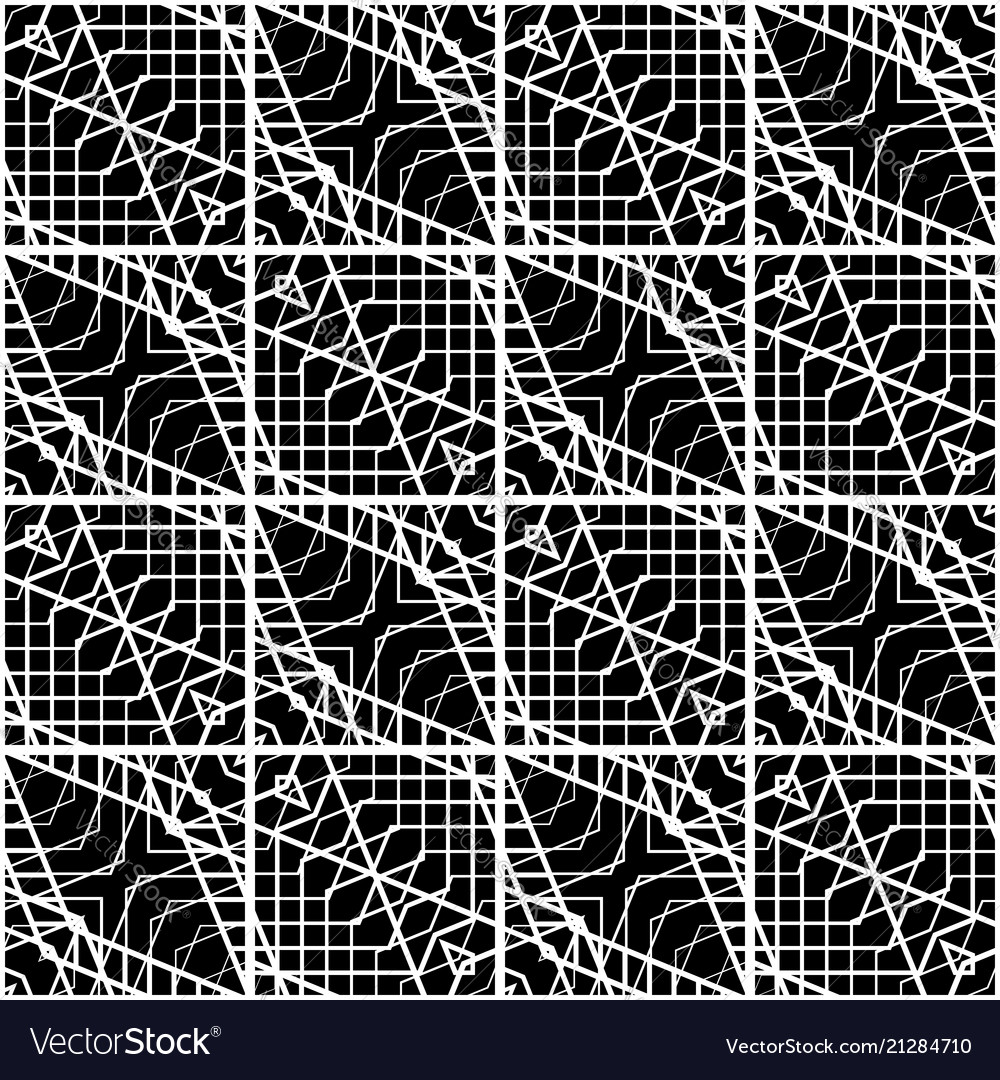 Design Seamless Monochrome Geometric Pattern Vector Image