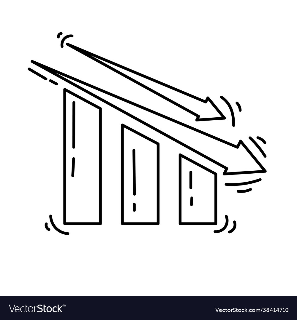 Ecommerce decrease icon hand drawn icon set Vector Image