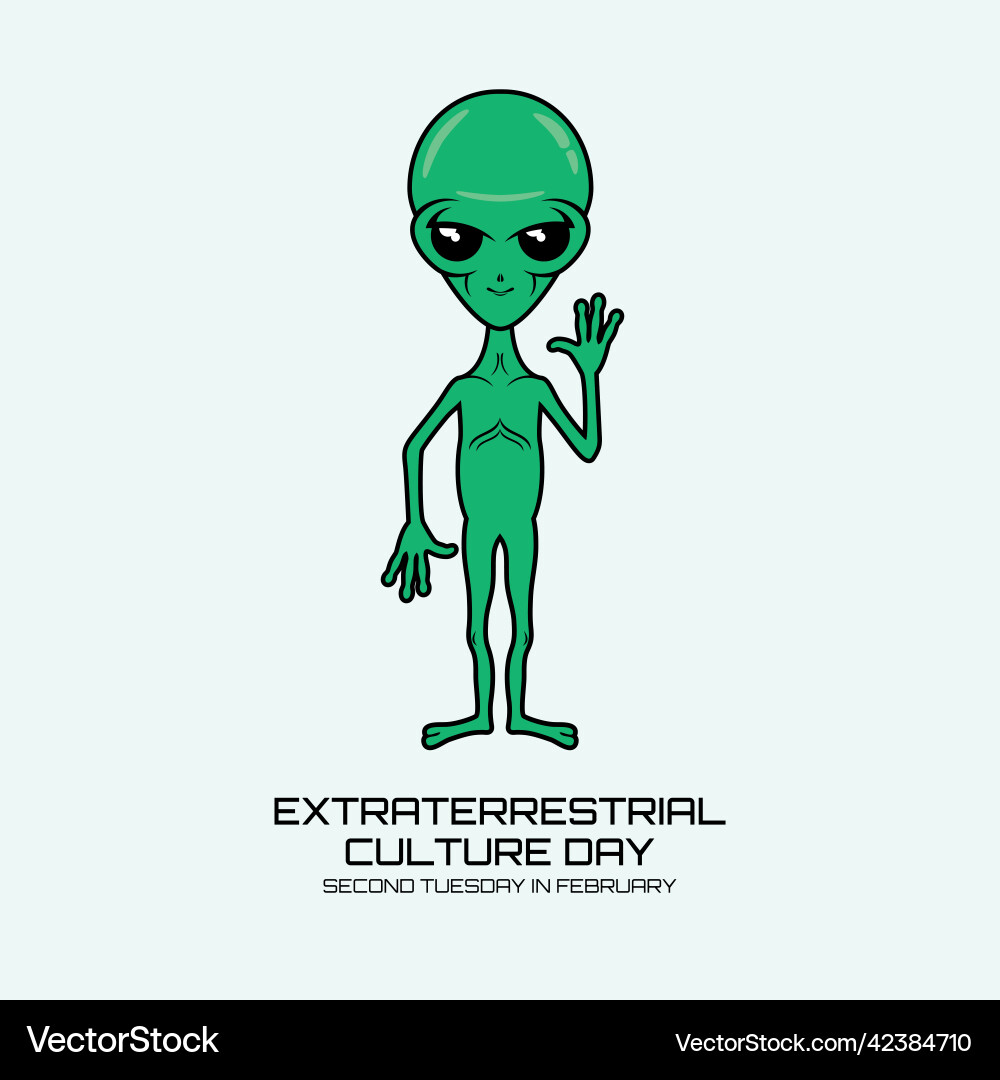 Extraterrestrial culture day Royalty Free Vector Image