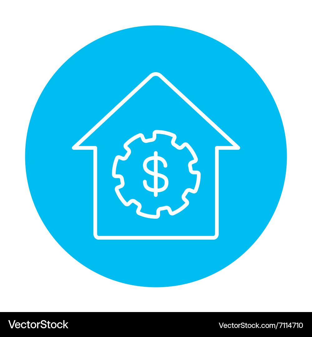 House with dollar symbol line icon Royalty Free Vector Image