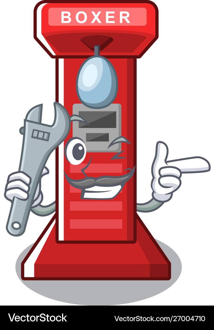 Mechanic boxing game machine in cartoon shape Vector Image