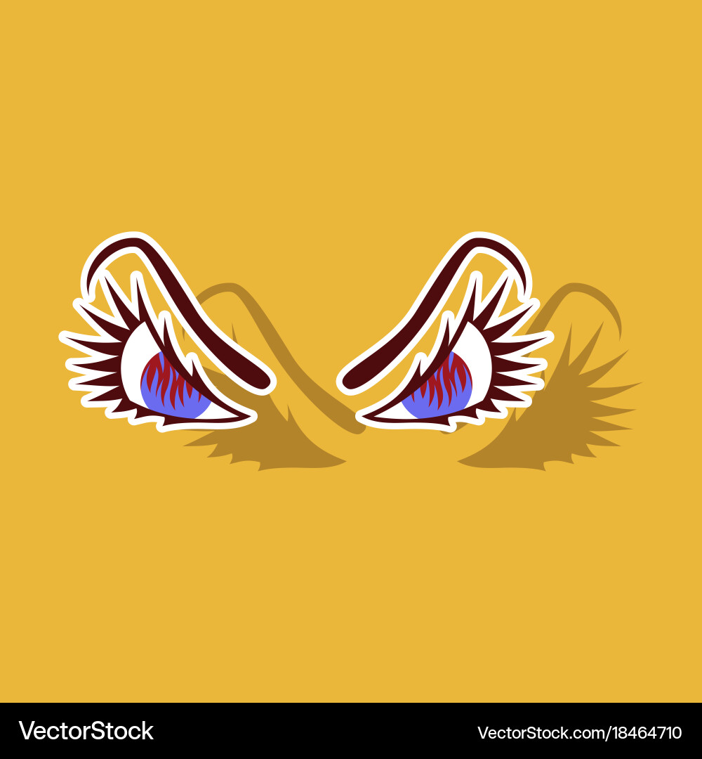 Paper sticker on theme evil emotions eyes Vector Image