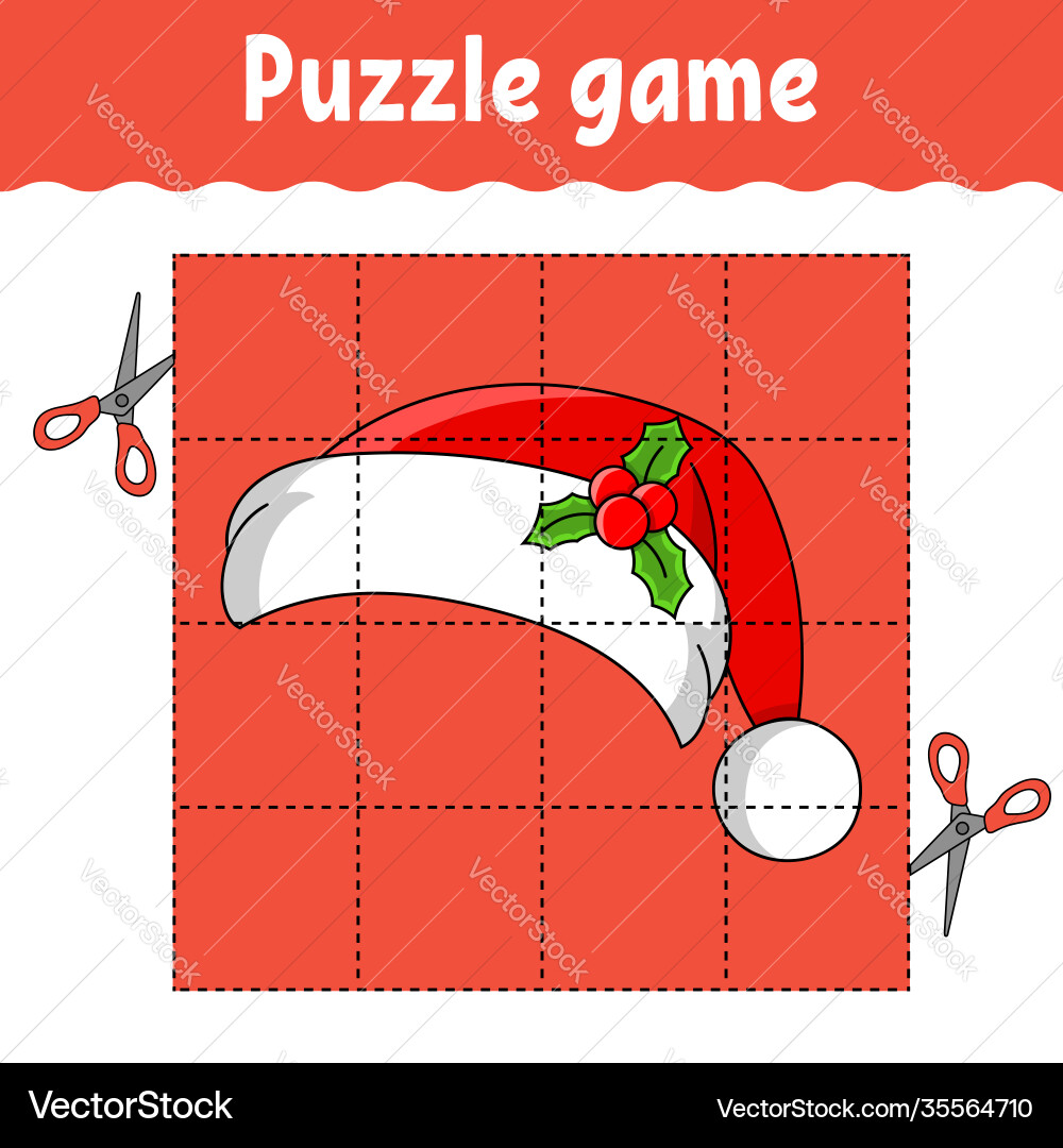 Puzzle game for kids winter theme education Vector Image