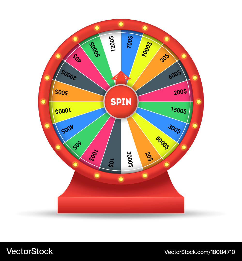 Realistic detailed wheel luck fortune Royalty Free Vector
