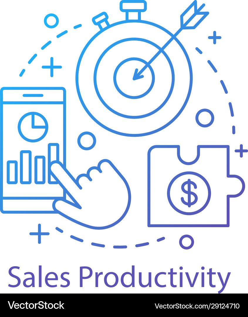 Sales productivity concept icon Royalty Free Vector Image