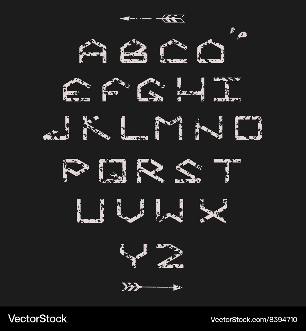 Sans serif lineales geometric font Royalty Free Vector Image