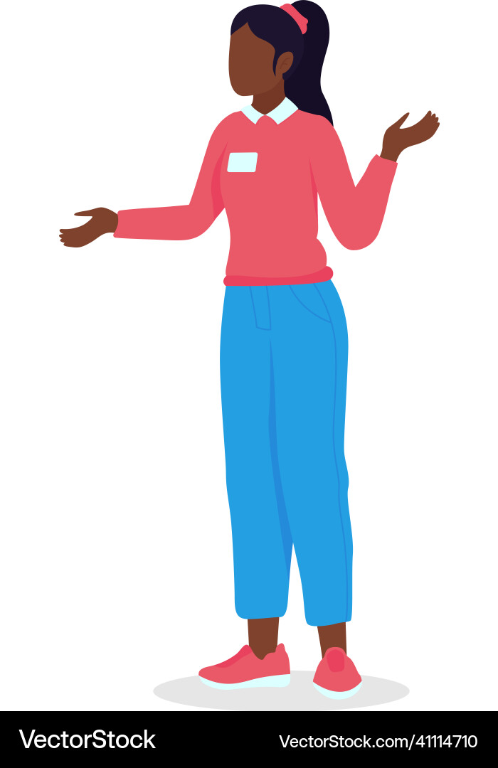School teacher flat color faceless character Vector Image
