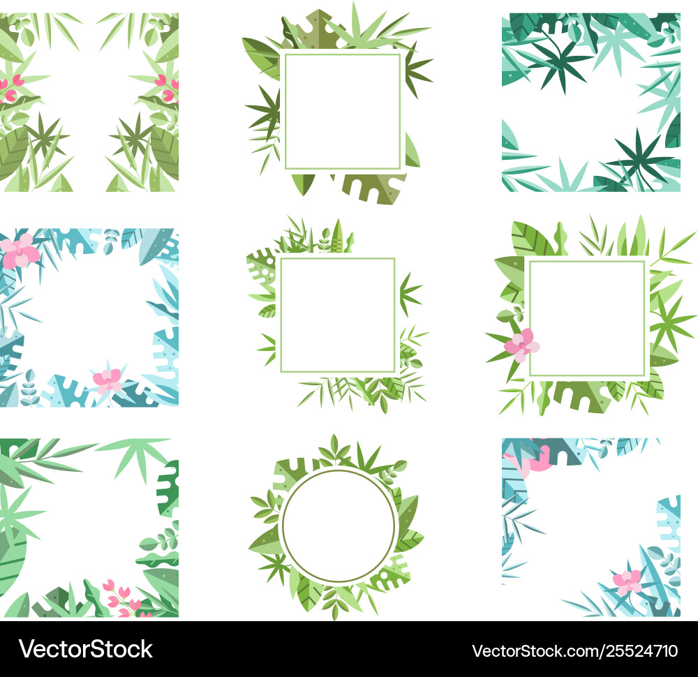 Set bright green and blue frames made of Vector Image