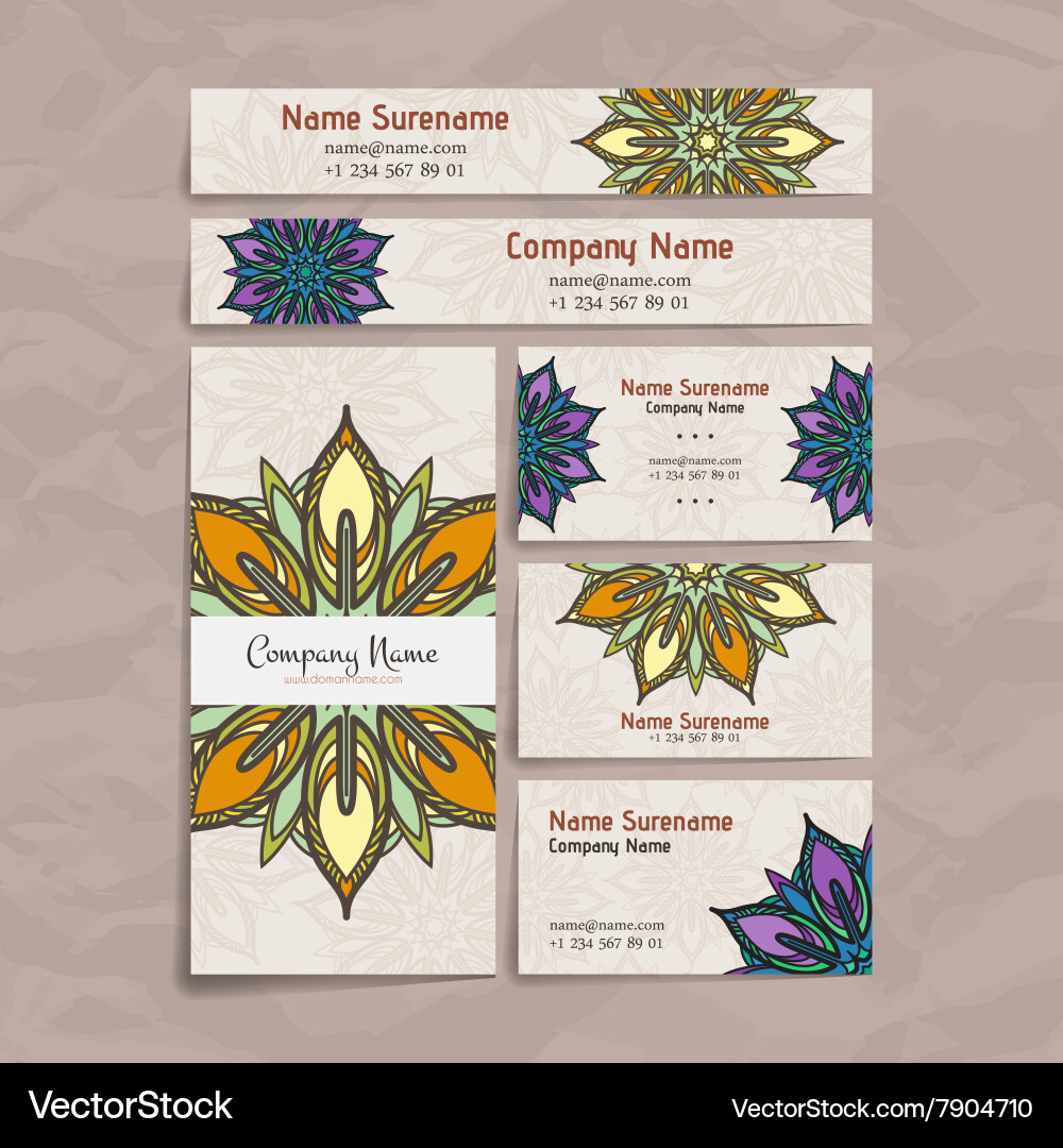 Set design templates business card Royalty Free Vector Image