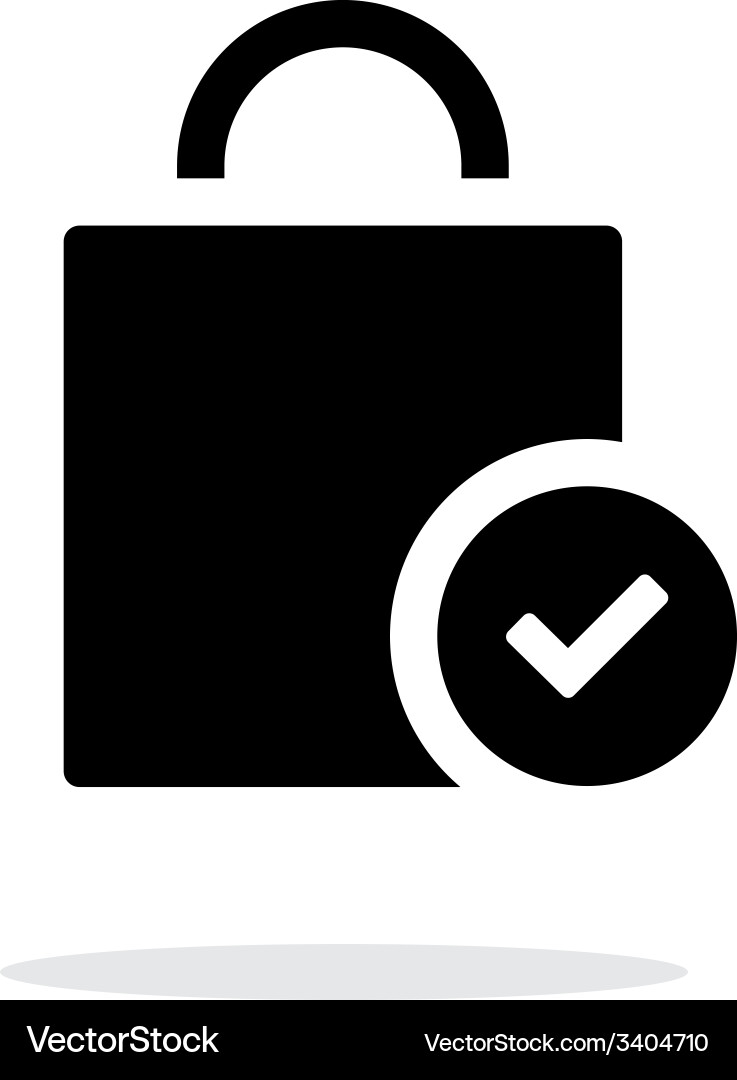 Shopping bag check simple icon on white background