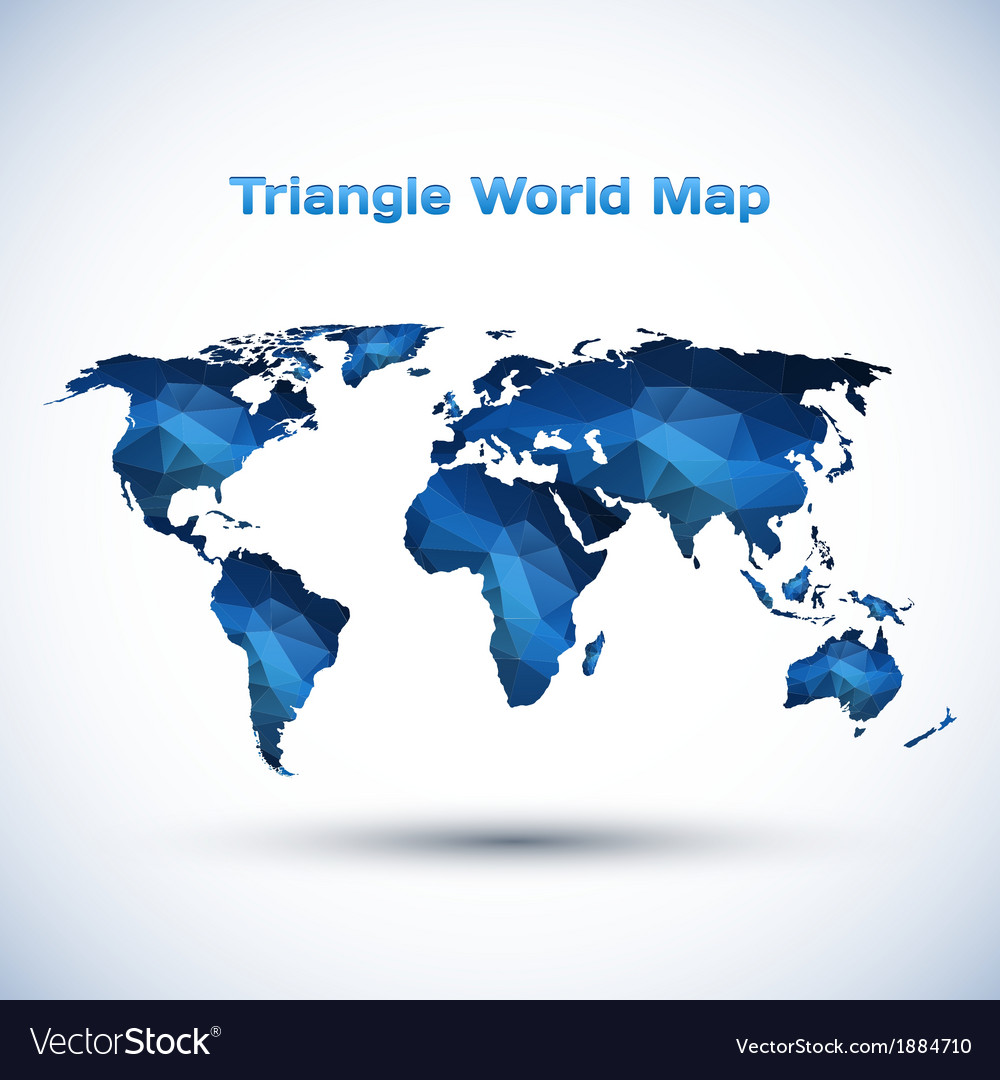 Triangle world map Royalty Free Vector Image - VectorStock