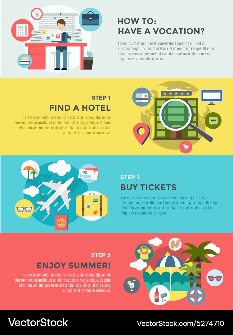 Vocation summer travel infographic summer Vector Image