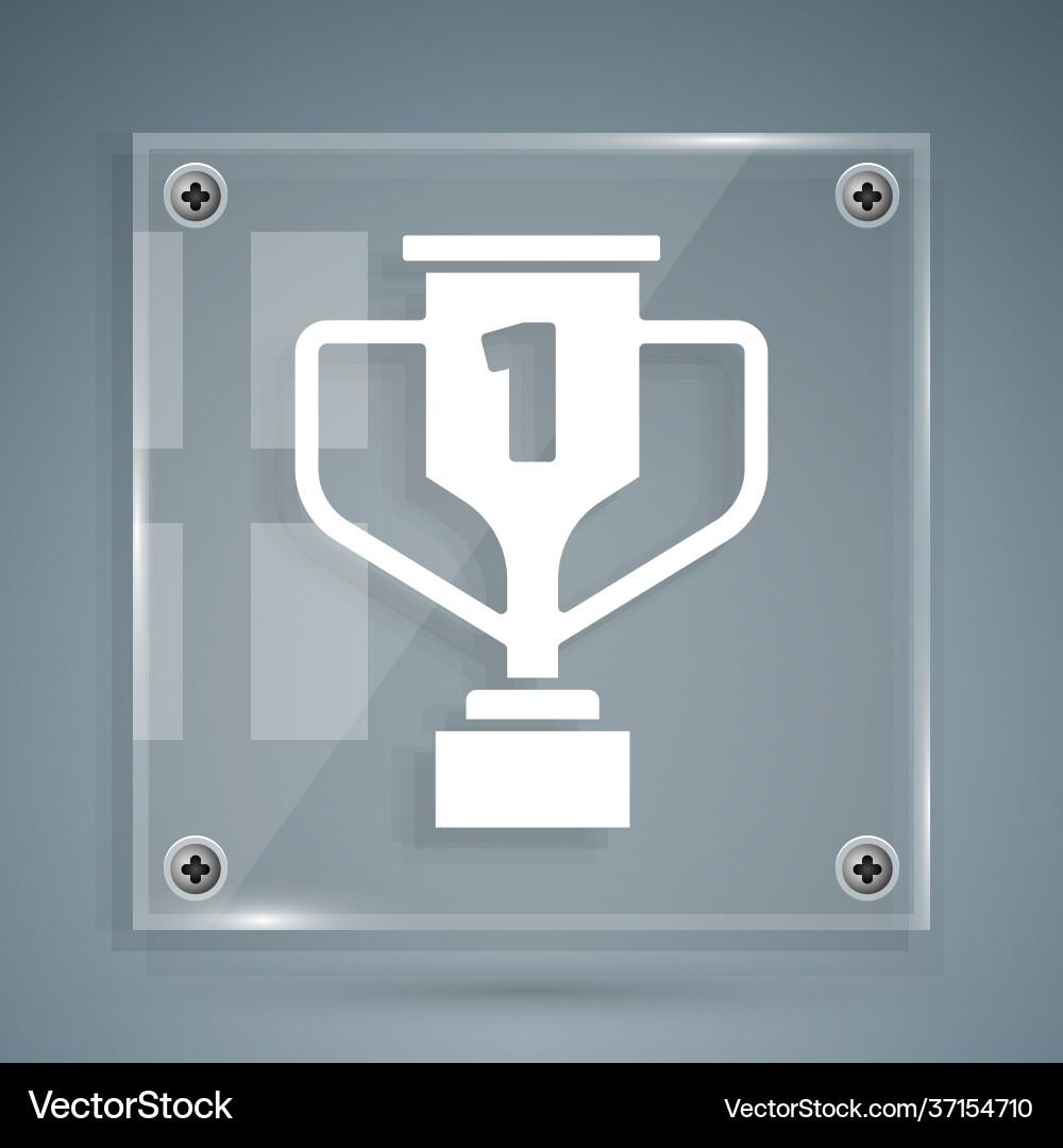 White award cup with golf icon isolated on grey Vector Image