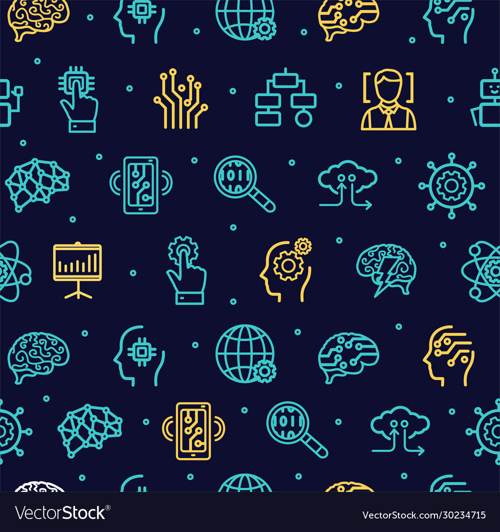 Artificial intelligence signs seamless pattern Vector Image