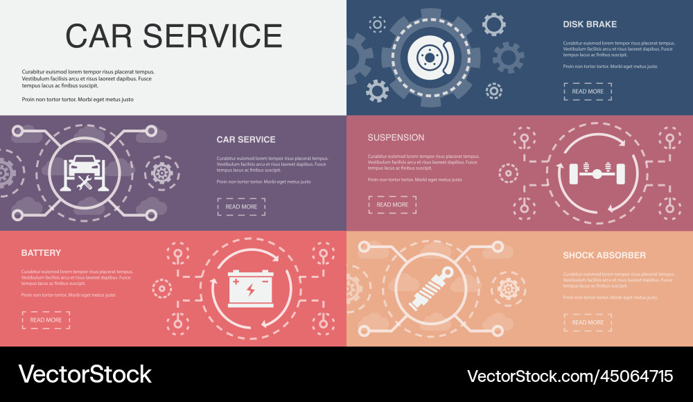 Car service battery disk brake suspension Vector Image