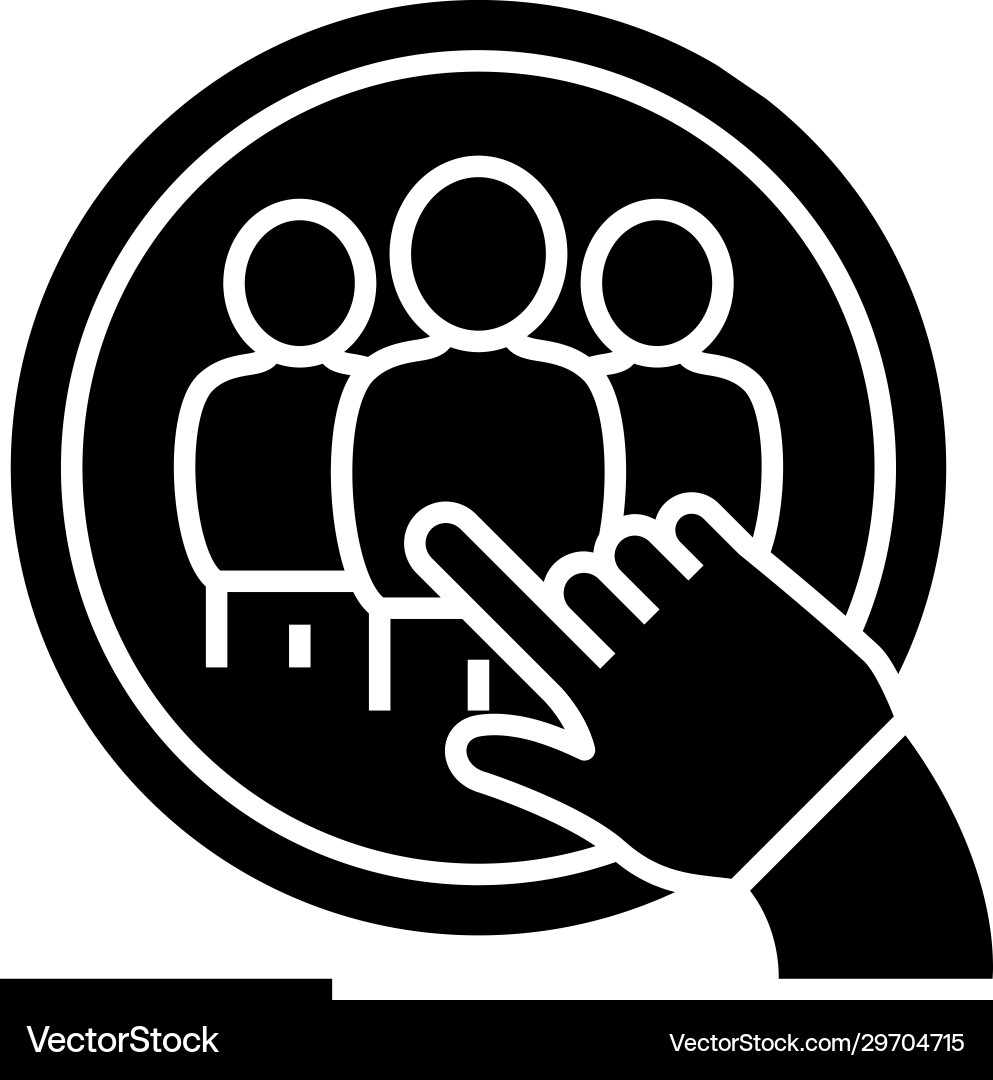 Choosing employee black icon concept Royalty Free Vector
