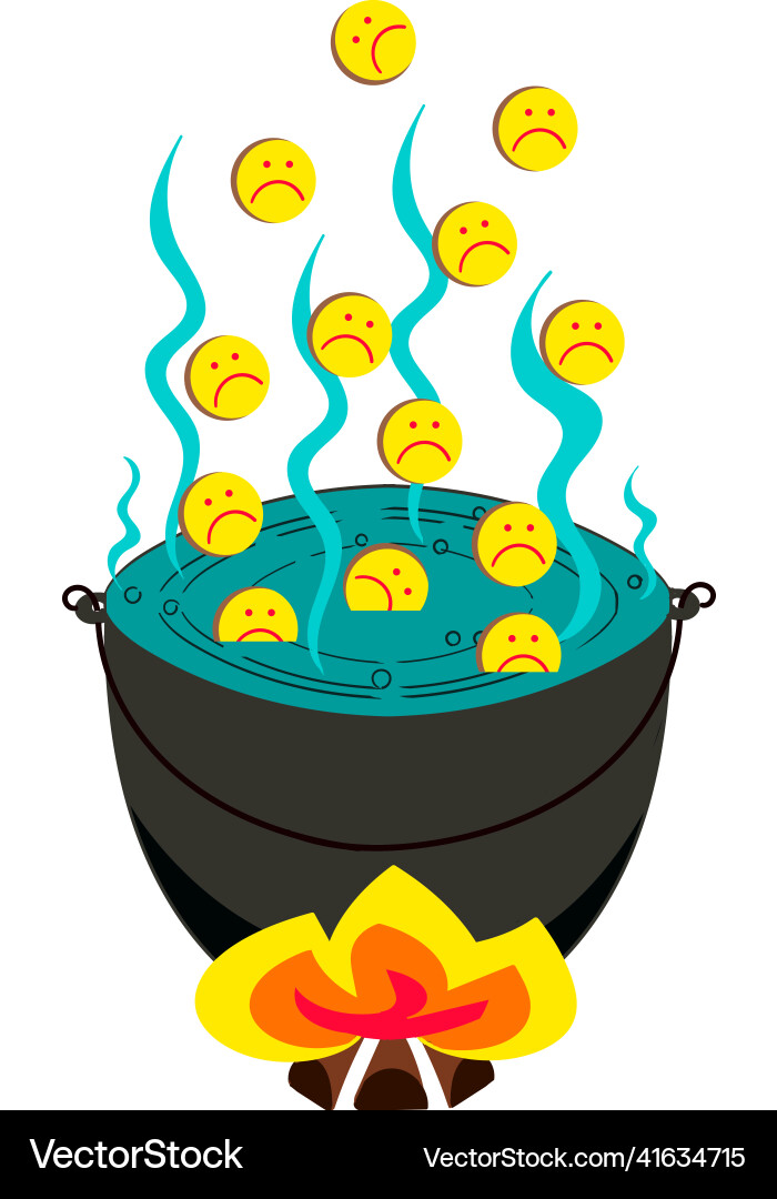 Depressed and sad emoticon emoticons in hell Vector Image