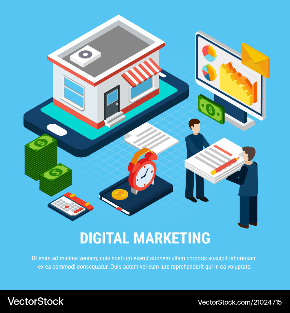 Digital marketing concept Royalty Free Vector Image