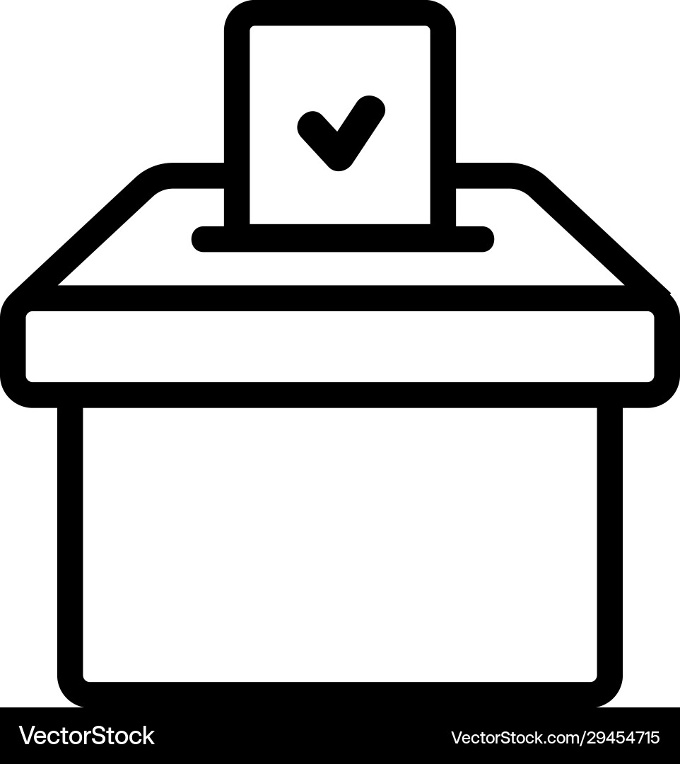 Election voting icon isolated contour Royalty Free Vector