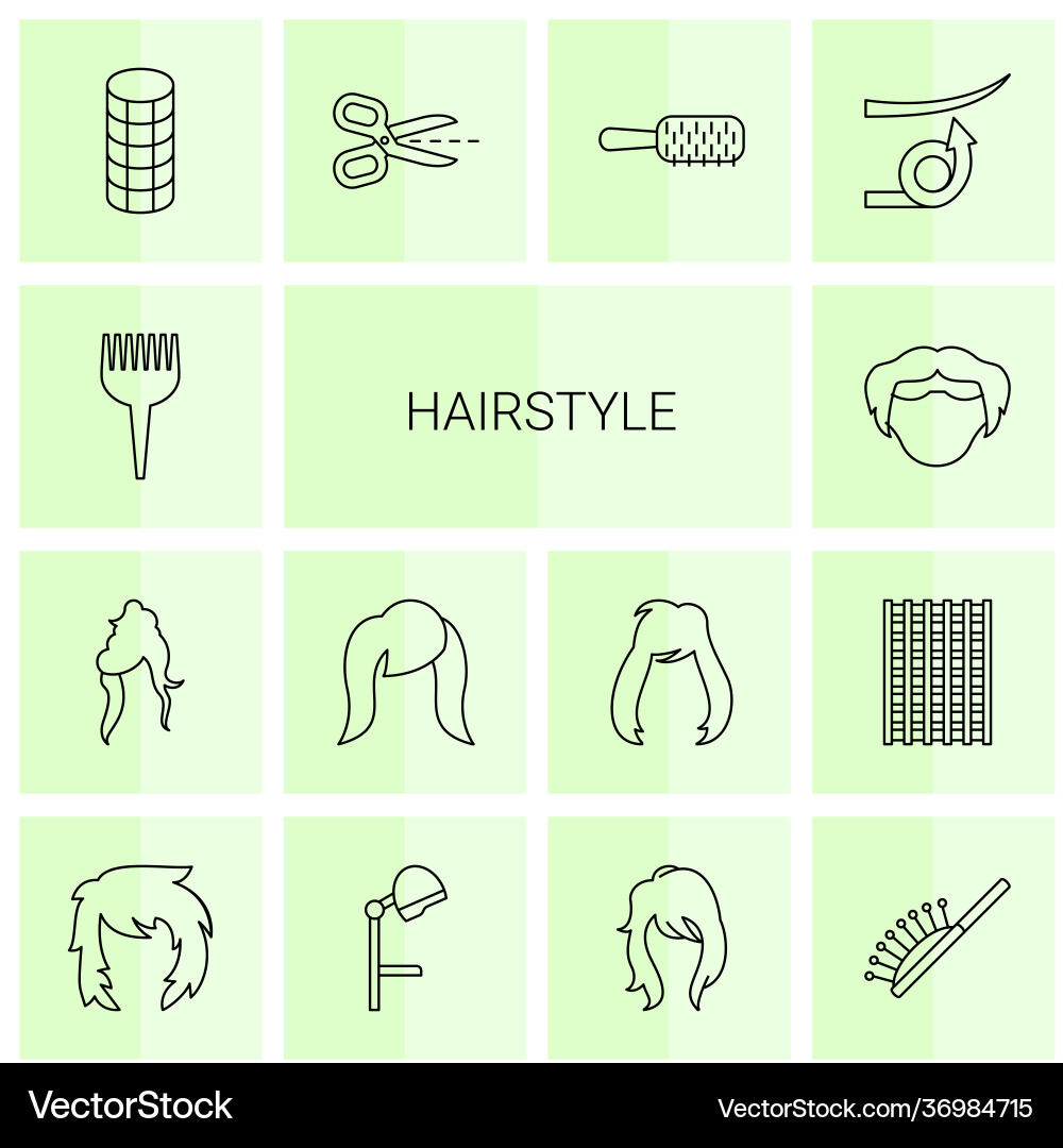 Hairstyle icons Royalty Free Vector Image - VectorStock