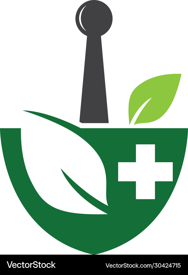 Herbal medicine symbol icon Royalty Free Vector Image