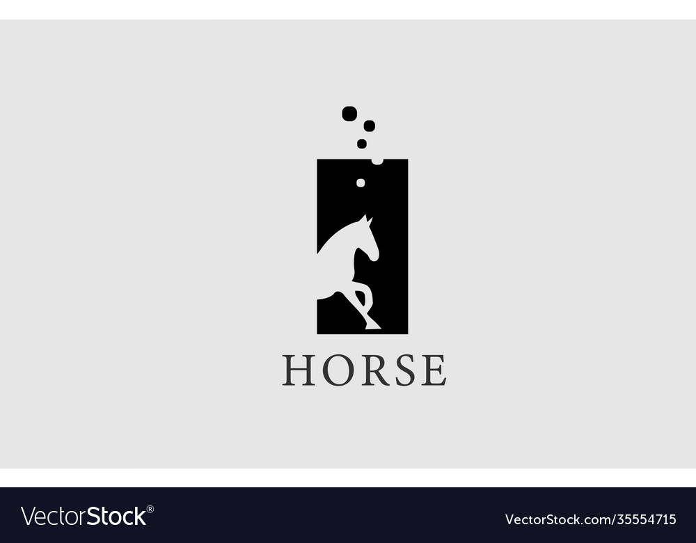 I horse alphabet letter logo icon with stallion Vector Image
