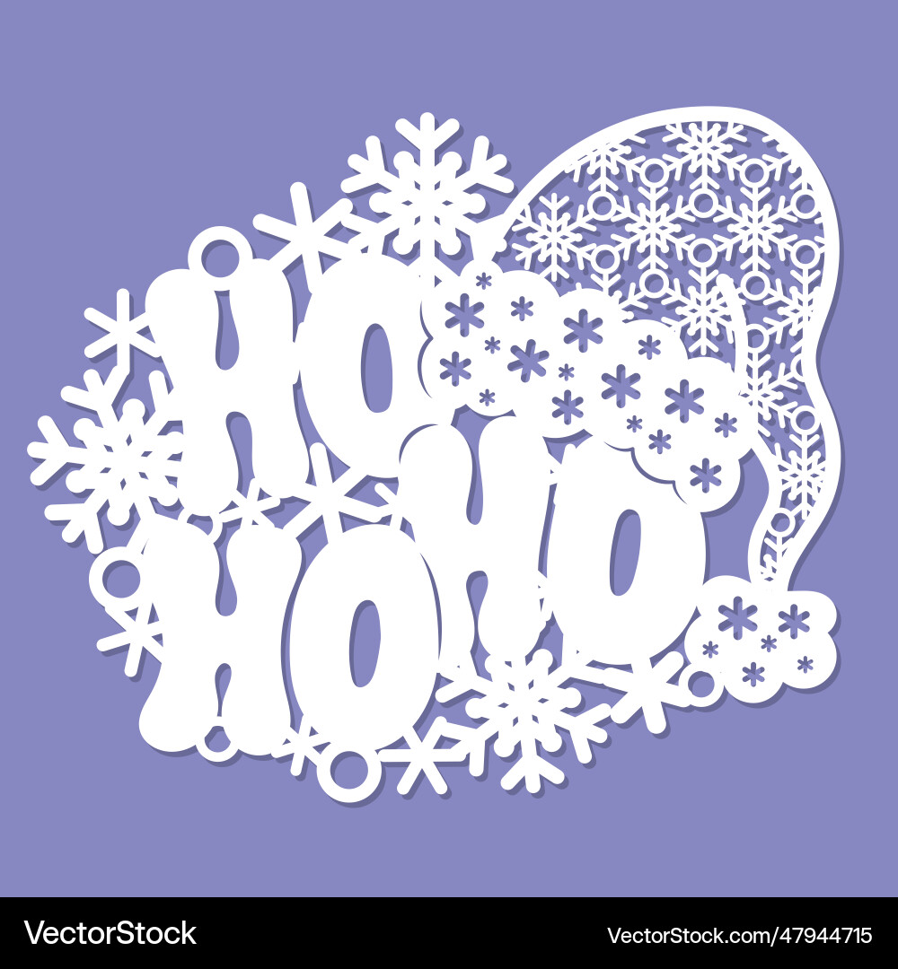 Image with textho-ho-ho template for laser Vector Image
