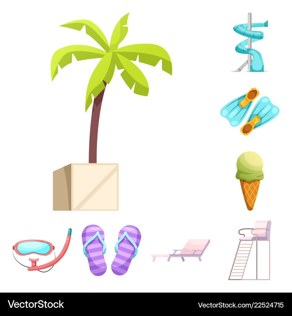 Pool and swimming sign set Royalty Free Vector Image