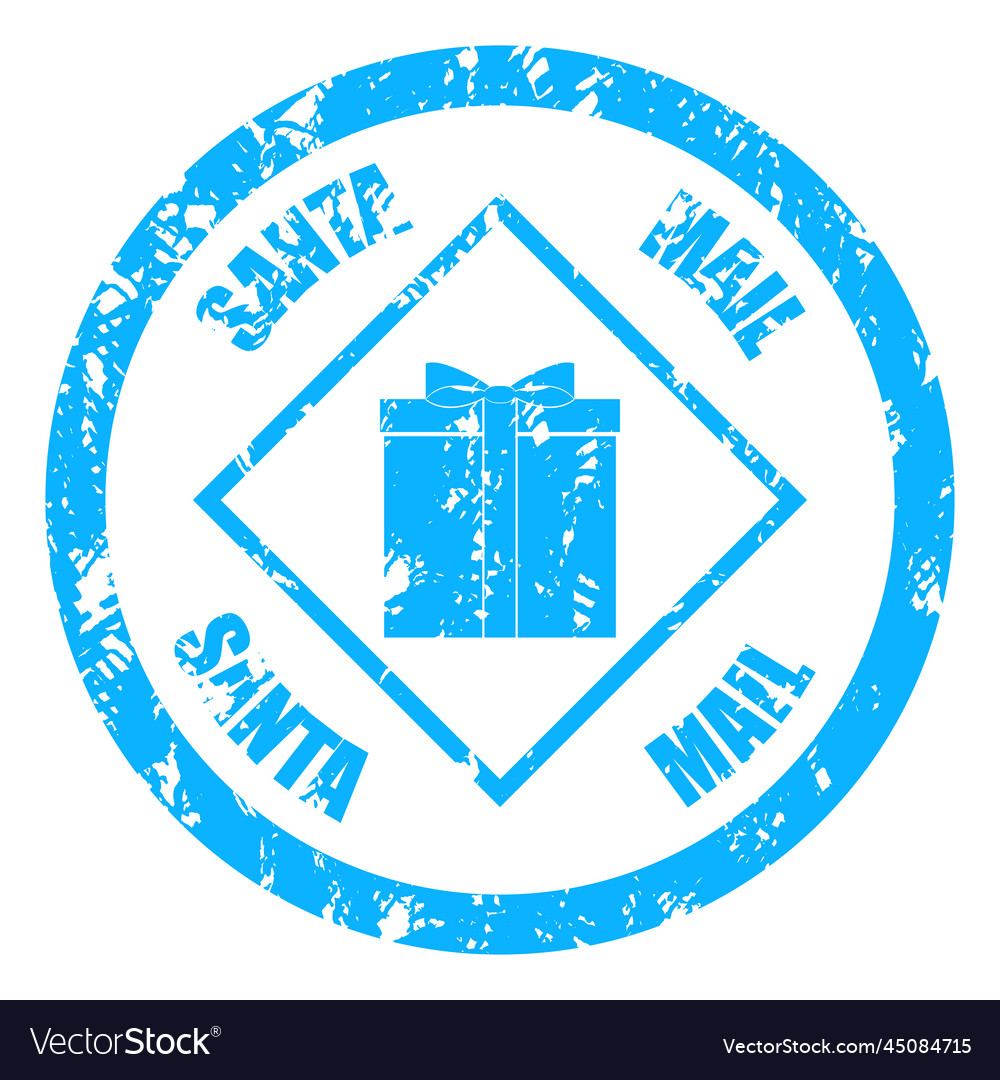Santa mail rubber stamp holiday delivery gifts Vector Image Santa mail rubber stamp holiday delivery gifts Vector Image
