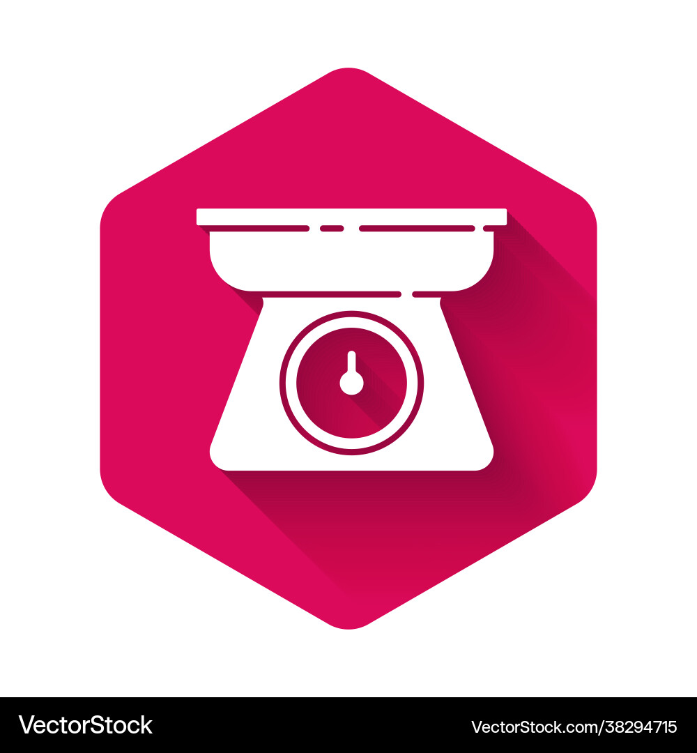 White scales icon isolated with long shadow Vector Image