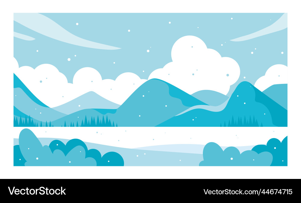Winter season landscape Royalty Free Vector Image