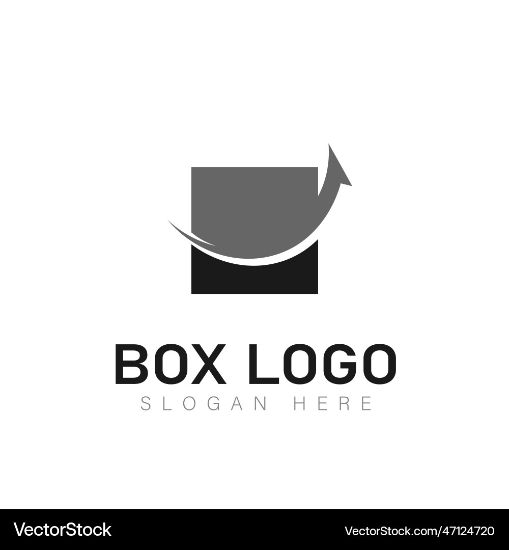 Box logotype lettering logo cargo company Vector Image