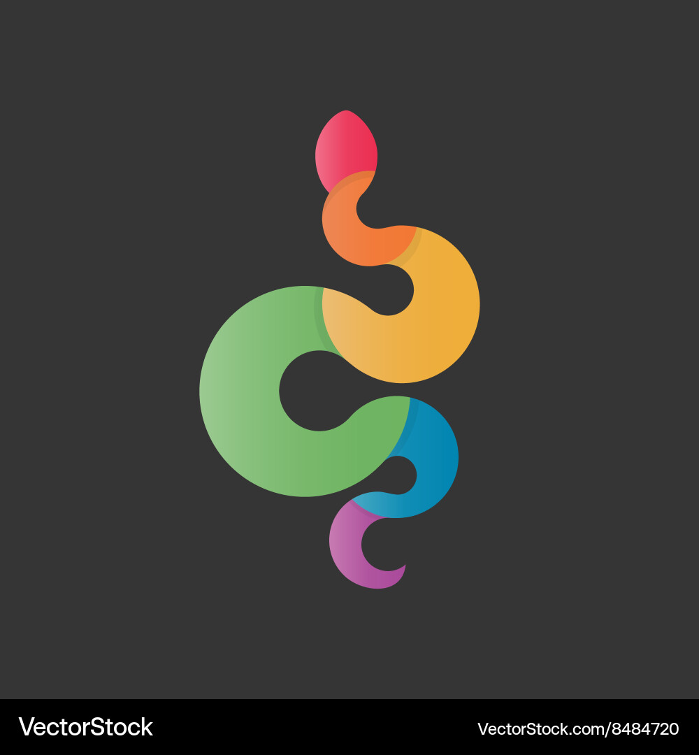 Color gradients snake in modern high-quality Vector Image