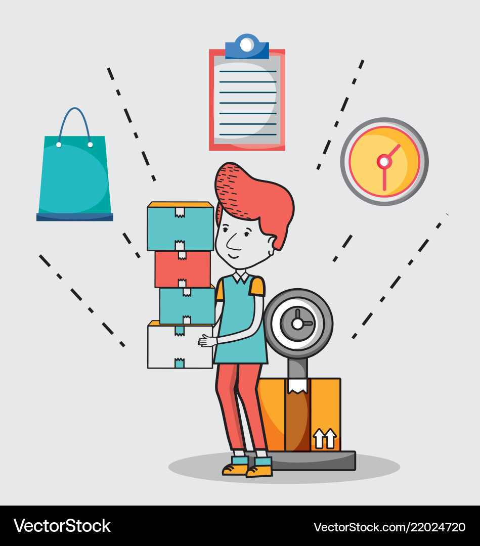 Delivery and courier cartoons Royalty Free Vector Image