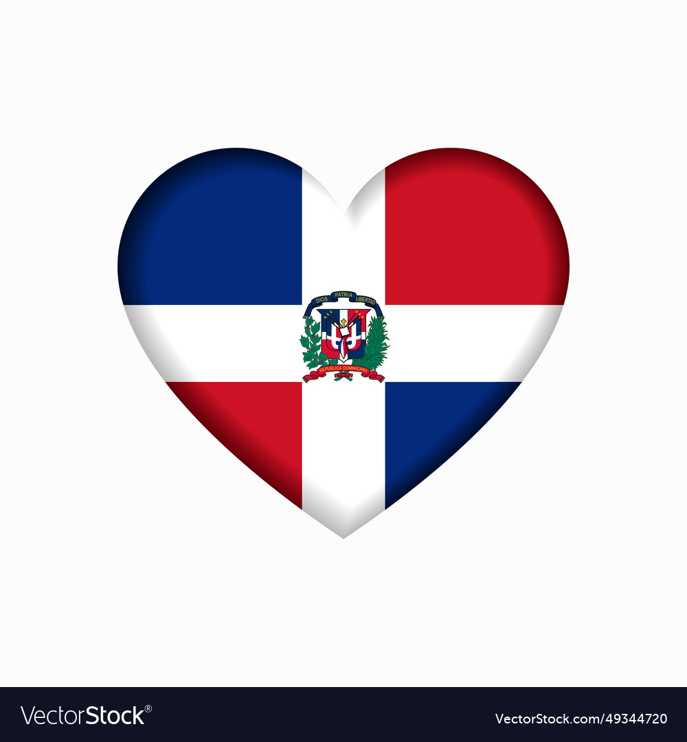 Dominican republic flag heart-shaped sign Vector Image