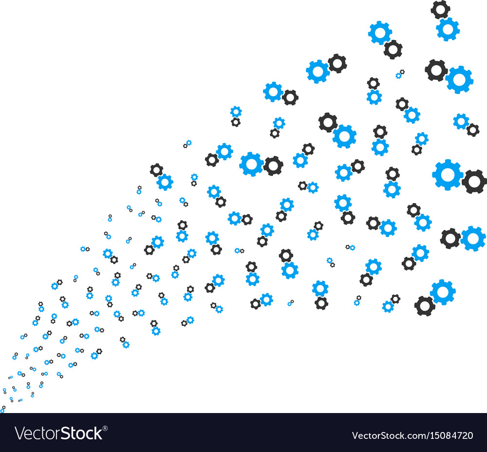 Gears source stream Royalty Free Vector Image - VectorStock