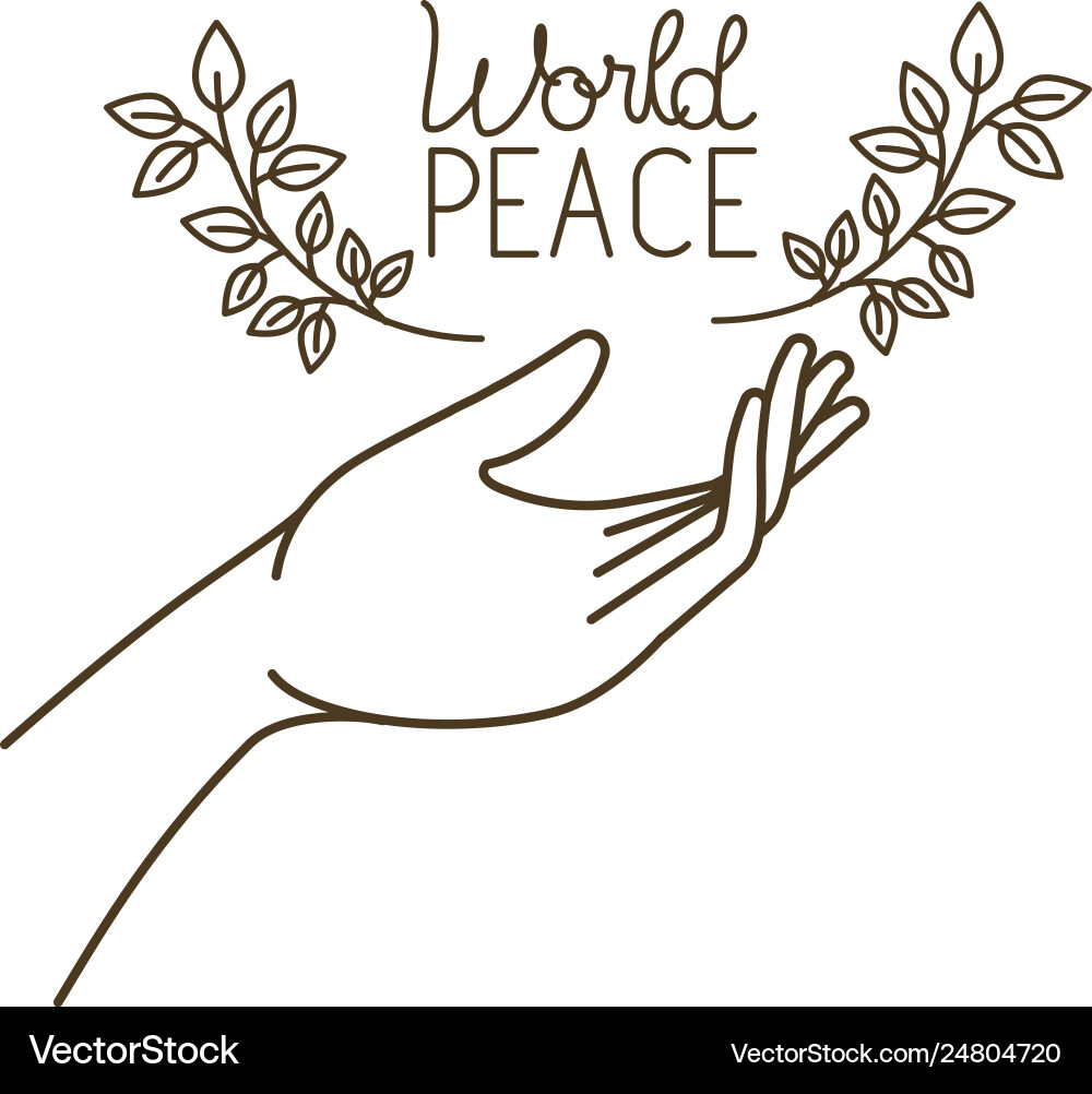 Hands receiving world peace avatar character Vector Image