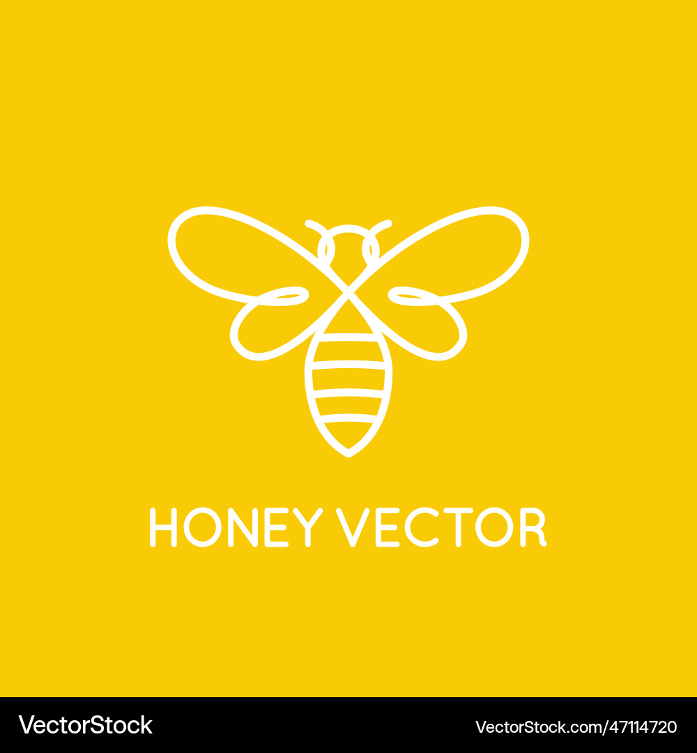 Honey bee concept - emblem for food packaging Vector Image