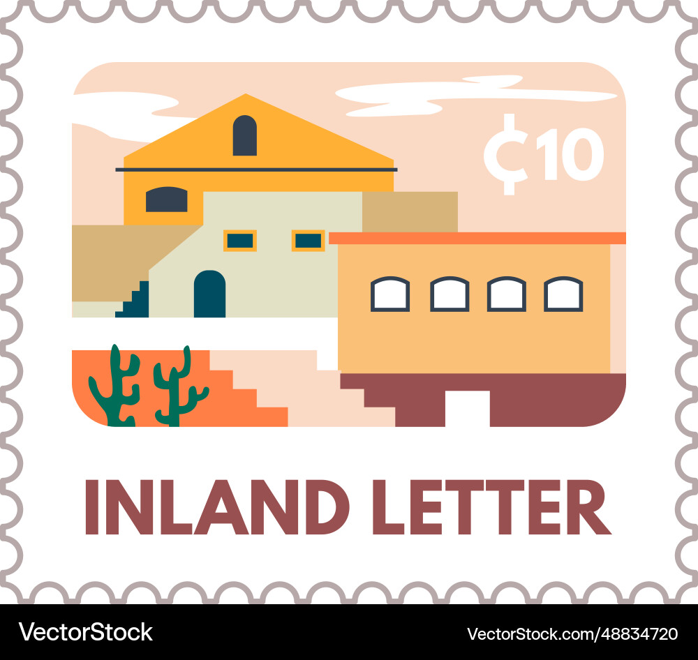 Inland letter mail service delivery postmark Vector Image