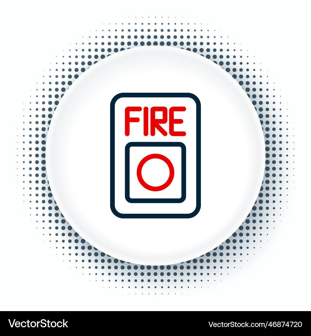 Line fire alarm system icon isolated on white Vector Image