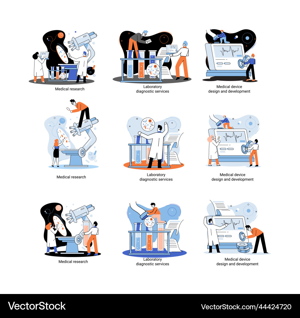 Medical research laboratory diagnostic services Vector Image