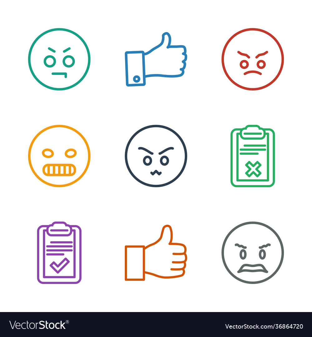 Satisfaction icons Royalty Free Vector Image - VectorStock