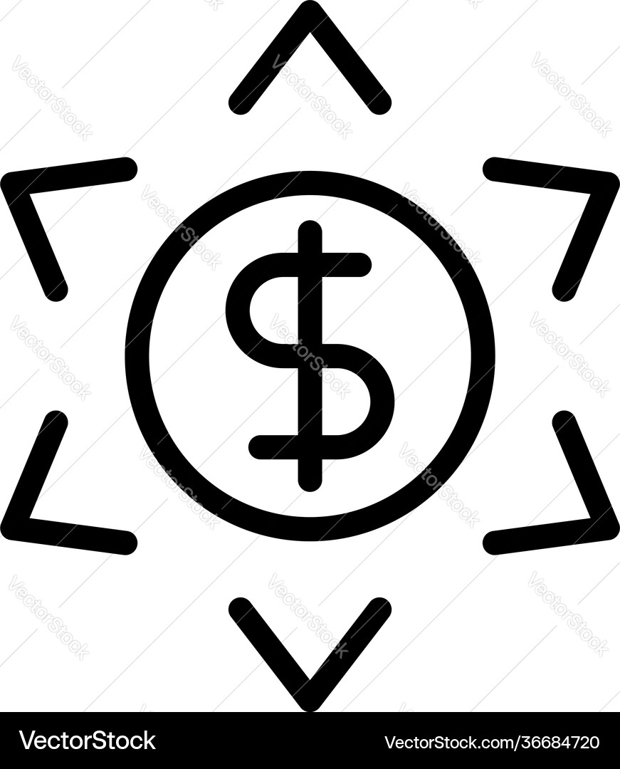 Secure money transfer icon outline style Vector Image