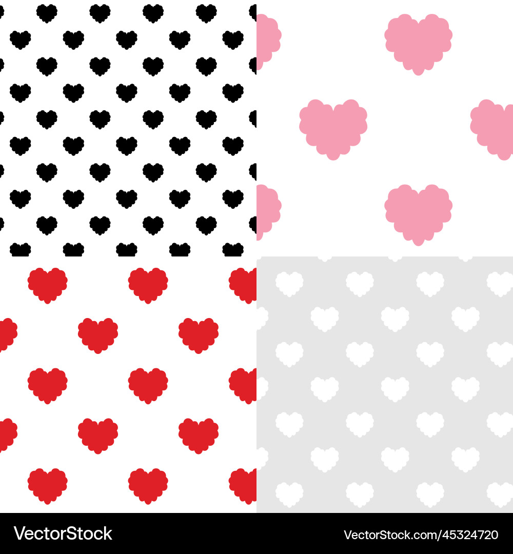 Set of heart pattern doodle wallpaper minimal Vector Image